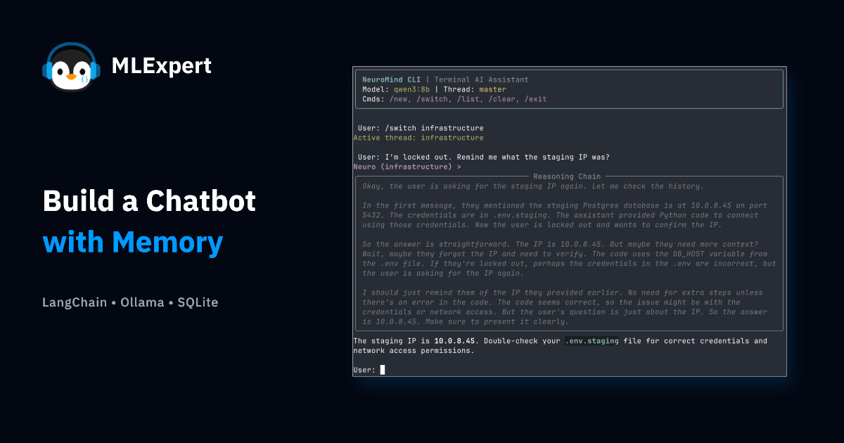 Build a Chatbot with Memory | MLExpert